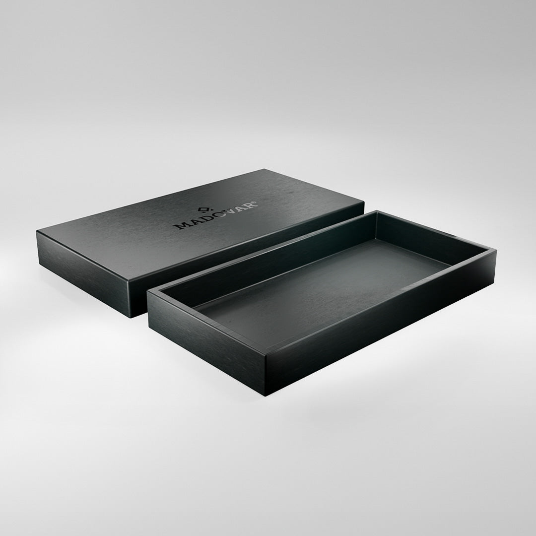 Slim Black Soft-Touch Removable Lid Box – Madovar Packaging LLC