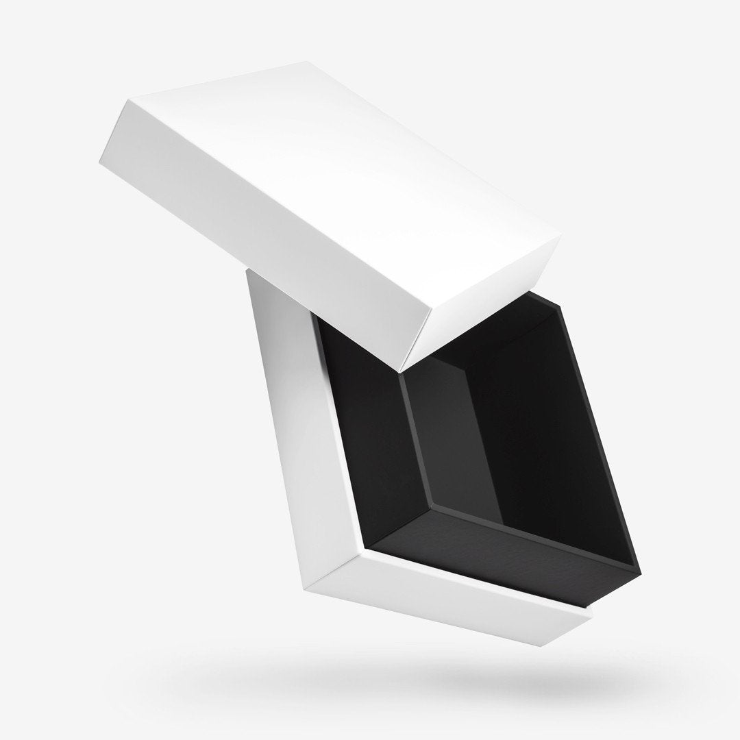 White outside, Black inside Square Box with Lid – Madovar Packaging LLC